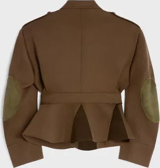 Celine Belted Wool-Blend Jacket - Brown