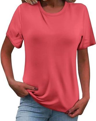 Generic Haut uni à manches courtes pour femme facile à porter - Vêtements tendance pour toutes les occasions - Cardigan dété chic pour la vie quotidienne - Ca