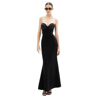 Actualee Langes Kleid im Meerjungfrau-Stil mit Bustier und Satin-Effekt - - Dresses - Damen - Schwarzk - L