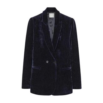 Forte_Forte Samt-Blazer mit doppellagigem Stoff - - Jackets - Damen - Blau - XS