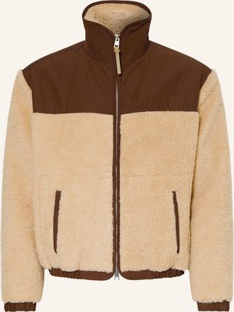 Ami Teddyfell-Jacke Im Materialmix beige