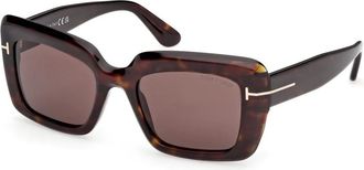 Tom Ford Femme, Accessoires, Brun, Taille: 52 MM Lunettes de soleil Leila
