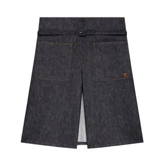 Courr&egrave;ges Femme, Shorts, Bleu, Taille: 38 FR Long Shorts