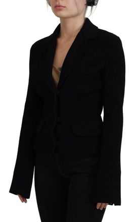Dolce & Gabbana Womens Black Button Cardigan Blazer Viscose Jacket Clothing