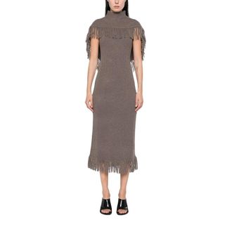 SIMKHAI Jordan Strickkleid mit Fransen - - Dresses - Damen - Braun - S