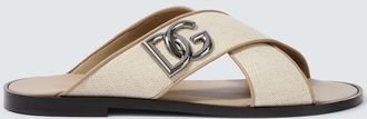 Dolce & Gabbana Mules DG en toile et cuir