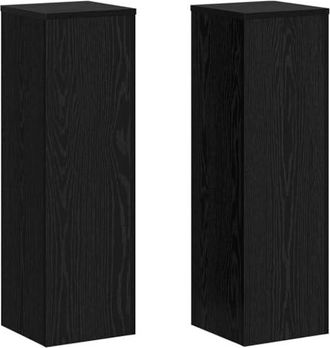 vidaXL Supports de plantes 2 pcs Ch&ecirc;ne noir 25x25x80 cm Bois ding&eacute;nierie