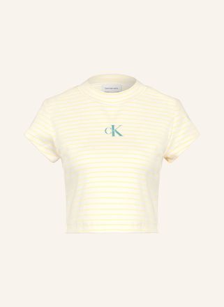 Calvin Klein Jeans Cropped-Shirt gelb
