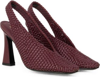 Etro Woven Faux Leather Pumps - Burgundy