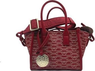 Emporio Armani Petit sac cabas moyen &agrave; imprim&eacute; monogramme MyEA Rouge
