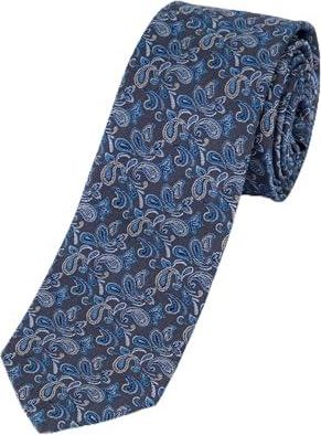 JP1880 Hommes Grandes tailles L-8XL Cravate en soie motif cachemire, extra-longue, largeur 7,5 cm bleu moyen 1Size 809027756-1