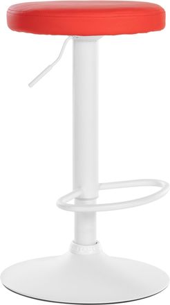 Clp Barhocker Ponte Kunstleder I Höhenverstellbarer Stuhl, Farbe:rot, Gestell Farbe:weiß