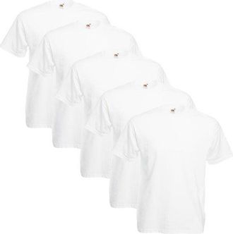 Fruit Of The Loom Lot de 5 t-Shirts Valueweight, Blanc., L