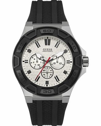 Guess Herrenuhr Quartz Silber Schwarz
