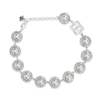 Magda Butrym Collier &agrave; maillons perles et cristaux - Femme - Accessoires - Gris - Taille: ONE Size