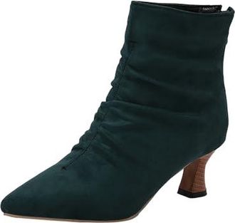 Generic Bottines &agrave; talons hauts pour femme - Bottes courtes en daim synth&eacute;tique avec bout pointu &eacute;l&eacute;gant et silhouette &eacute;l&eacute;gante, design l&eacute;ger pour r&eacute;duire la 