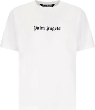 Palm Angels Homme, Tops, Blanc, Taille: XL T-shirt Slim avec Logo Classique