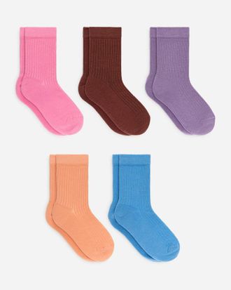 Arket Rippstricksocken 5er-Pack -Orange