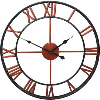 Angel Cerd&aacute; Horloge de jardin murale dext&eacute;rieur, grande horloge de jardin &agrave; chiffres romains, en fer forg&eacute;, 40 cm (cuivre)