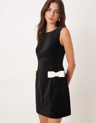 Nobody's Child Robe droite courte &agrave; noeuds - Noir et blanc