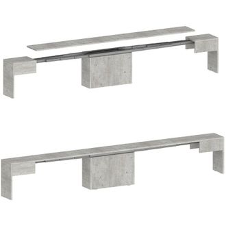 Dmora Bank Quedan, Set mit 2 Sitzgelegenheiten f&uuml;r den Esstisch, ausziehbare B&auml;nke, 290x25x45 cm, Zement - Dmora