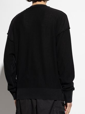 Balenciaga Mens Bb Monogram Logo Oversize Sweater Black Clothing > Knitwear