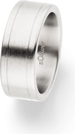 s.Oliver Ring f&uuml;r Herren - Silber - Gr. 60 - Edelstahl geb&uuml;rstet - wasserfest & hautfreundlich