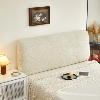 Generic Moderner Kopfteilbezug f&uuml;r Polsterbetten, Abnehmbarer Bezug f&uuml;r das Kopfteil, farbbest&auml;ndiger Staubschutz, knitterarm und weich-Rice White||150cm