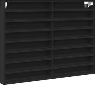 vidaXL Vitrinenschrank Schwarz 100x8,5x75 cm Holzwerkstoff Vidaxl