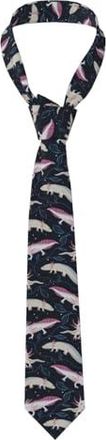 Generic Cravate Homme Motif DAxolotls Sur Fond Noir Confortable Necktie R&eacute;glable Cravate Pour Travail L&Eacute;cole Affaires