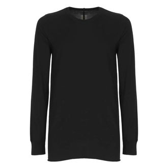 Rick Owens Homme, Pulls, Noir, Taille: L Jersey Coton Col Rond
