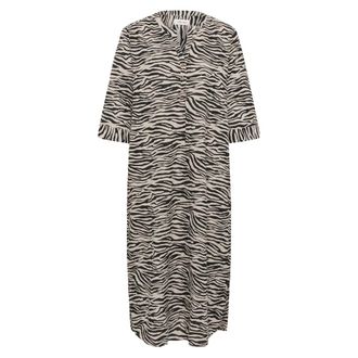 Cream Schwarzes Leinen-Kaftan-Kleid - - Dresses - Damen - Schwarzk - XS