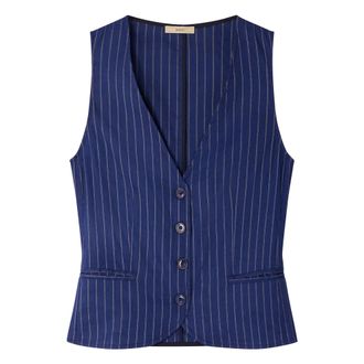 Sessun Blouse Sans Manches Rayures Lin Fernando Sess&ugrave;n