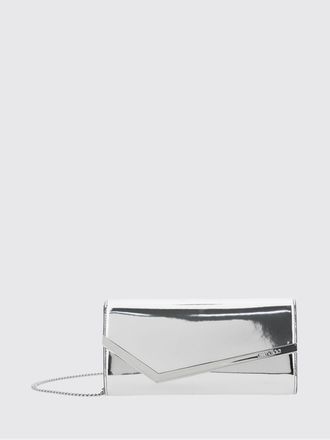 Jimmy Choo London Mini sac Emmie en cuir verni avec bandouli&egrave;re cha&icirc;ne amovible