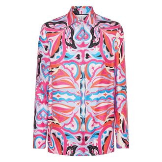 Philipp Plein Femme, Blouses et Chemises, Multicolore, Taille: 36 FR Circus-print Silk Twill Shirt