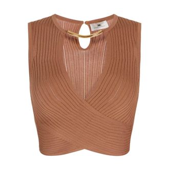 Elisabetta Franchi Damen, Oberteile, Braun, XSGr&ouml;&szlig;e