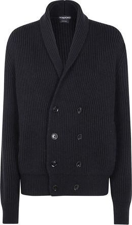 Tom Ford Homme, Pulls, Noir, Taille: S Cardigan Tricoté Confortable