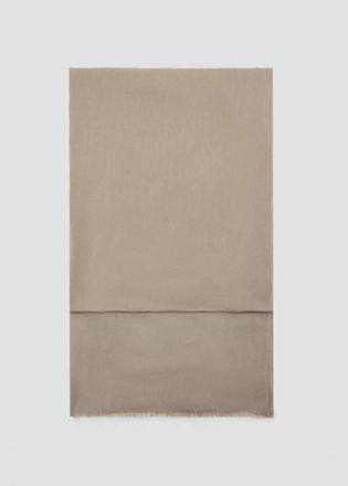 Mango Foulard bords effiloch&eacute;s marron moyen - Femme - Taille unique - MANGO