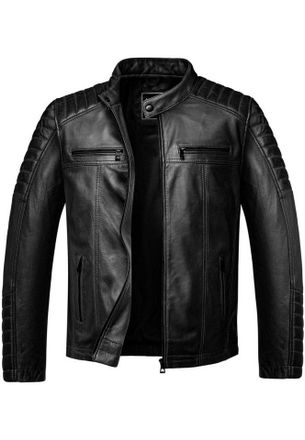 Amaci & Sons Lederjacke Ventura Lederjacke Echtleder Herren Biker Zipper Jacke