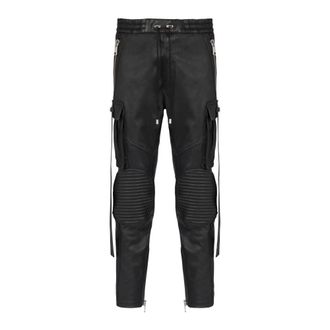 Balmain Homme, Pantalons, Noir, Taille: M Pantalon en cuir &agrave; strap