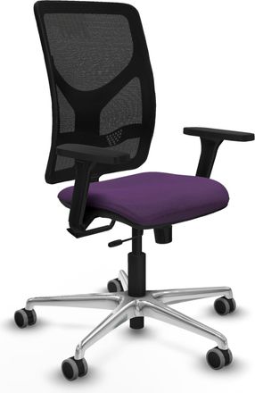 Piqueras y Crespo B&uuml;rostuhl mit 3D-Armen, h&ouml;henverstellbare Lendenwirbelst&uuml;tze, ausgestattet mit Syncro/Translack und Schneideschaum, Schwarz/Violett