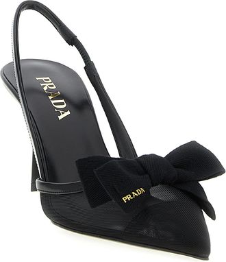 Prada Mesh Slingback Heels - Black