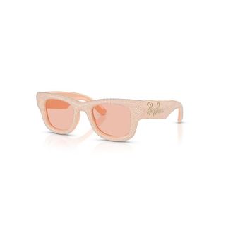 Ray-Ban Wayfarer Puffer Crystal Pav&egrave; Edition Sonnenbrillen Solid Nude Fassung Rosa Glas 47-23