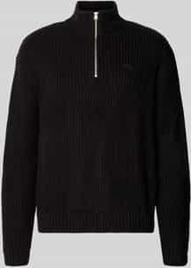 Review Strickpullover mit Stehkragen und Reißverschluss