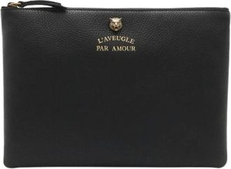 Gucci Pre-owned Sac bandouli&egrave;re en cuir Animalier T&ecirc;te de Tigre - Homme - Pre-owned - Noir - Taille: ONE Size