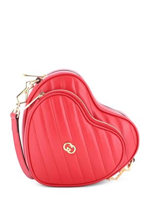 Gucci Interlocking G Heart Diagonal Quilted Leather Mini shoulder bag - Rot
