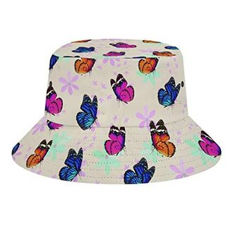 Generic Papillon-1 Seau Chapeau Unisexe Chapeau Pêche Mode Bucket Hat pour Été Camping Hommes