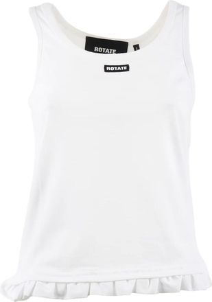 Rotate Rotate Birger Christensen, Femme, Tops, Blanc, Taille: 40 FR Tank Top Volant Logo