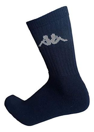 Kappa Lot de 6 paires, 12 chaussettes de sport en &eacute;ponge, hauteur mi-mollet, chaussettes de tennis, chaussettes de randonn&eacute;e pour homme et femme - Noir - 36