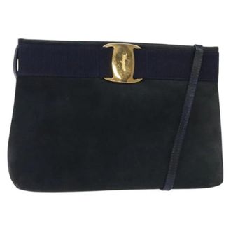 Ferragamo Pre-owned Wildleder schultertasche - - Pre-owned - Damen - Blau - ONE SIZE